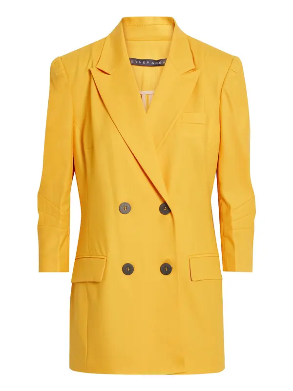 Zeynep Arçay Double-breasted Wool-blend Blazer - Saffron