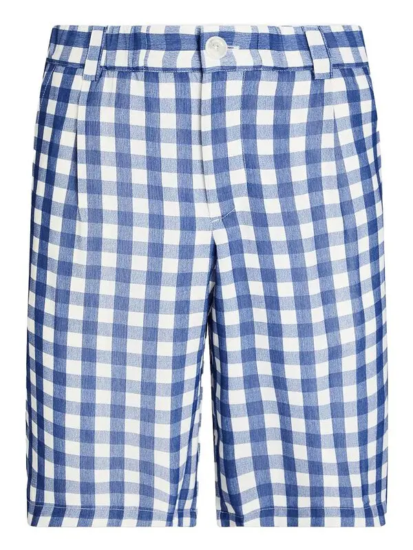 Jacquemus Gingham Woven Chino Shorts - Navy