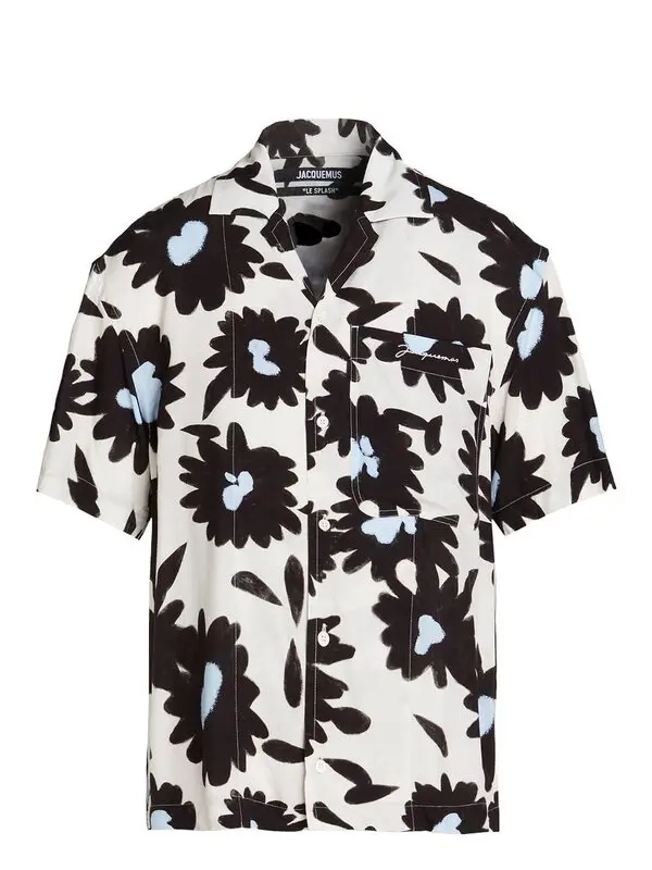 Jacquemus Jean Floralprint Crepe Shirt - Off-white
