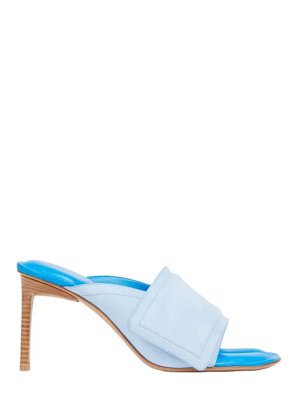 Jacquemus Padded Nubuck Mules - Light Blue