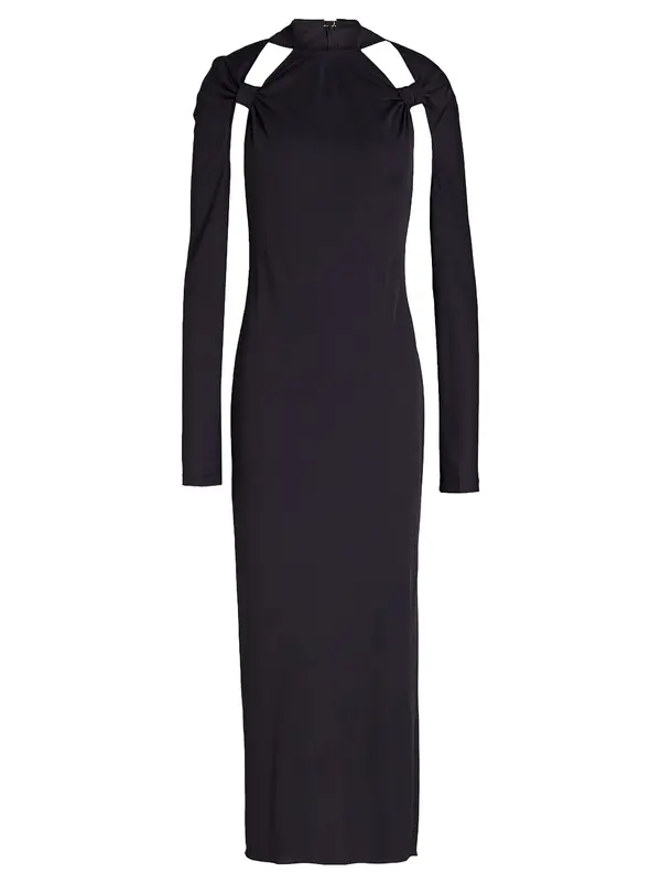 Jacquemus Nodi Cutout Knotted Jersey Midi Dress - Midnight Blue