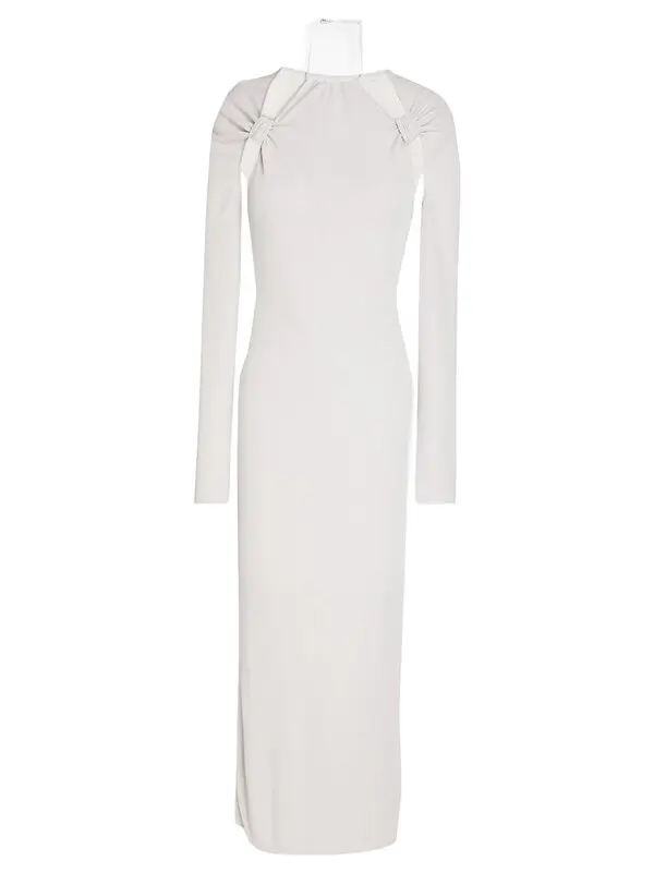 Jacquemus Nodi Cutout Knotted Jersey Midi Dress - Stone