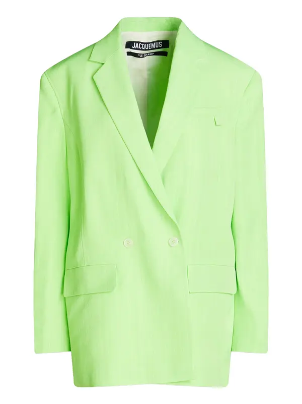 Jacquemus Marino Double-breasted Crepe Blazer - Bright Green