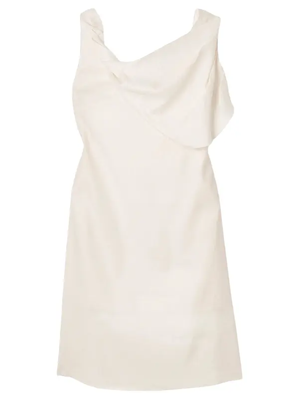 Aaizél Draped Linen-blend Dress - Off-white