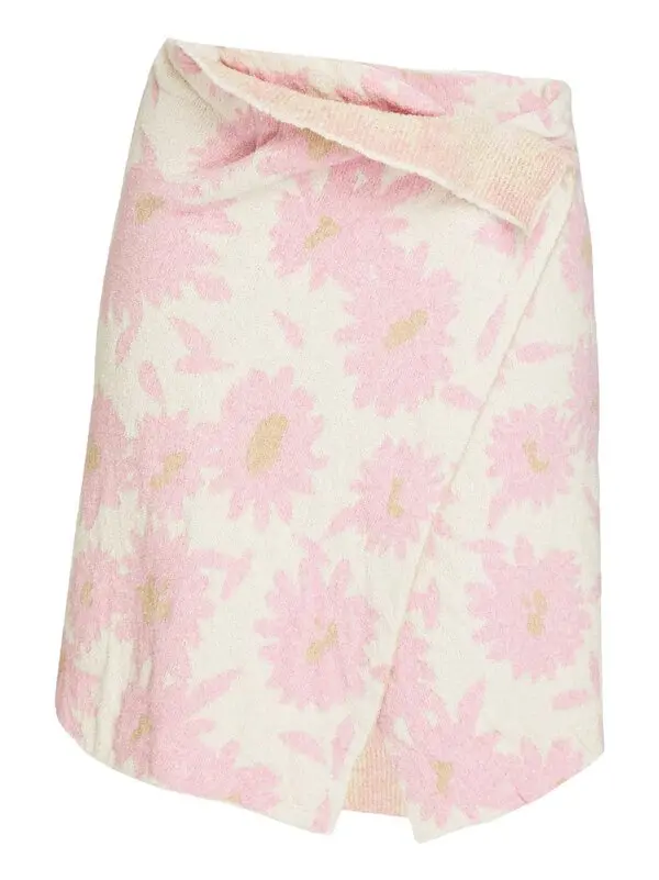 Jacquemus Bagnu Jacquard-knit Mini Wrap Skirt - Baby Pink