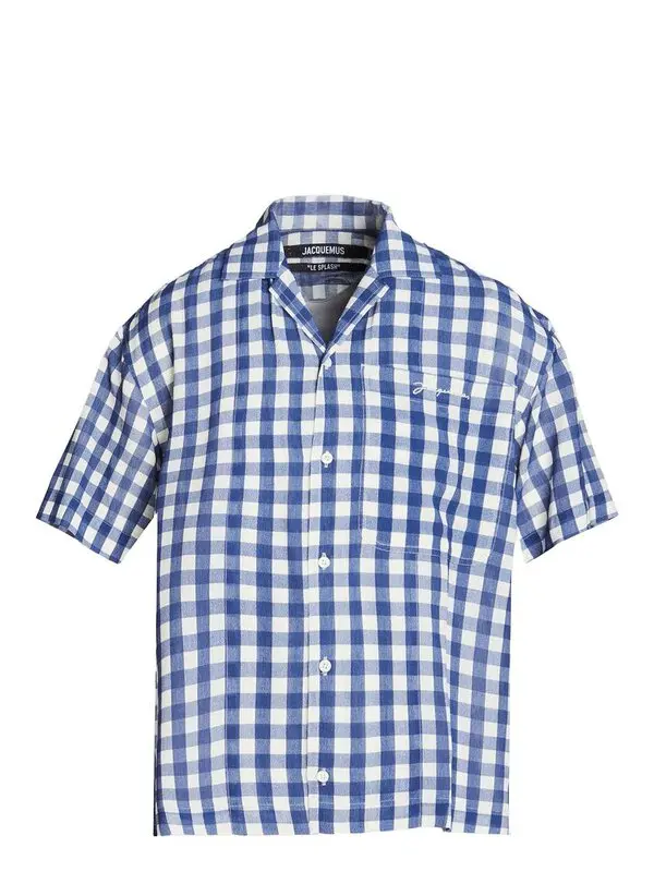 Jacquemus Jean Checked Crepe Shirt - Navy