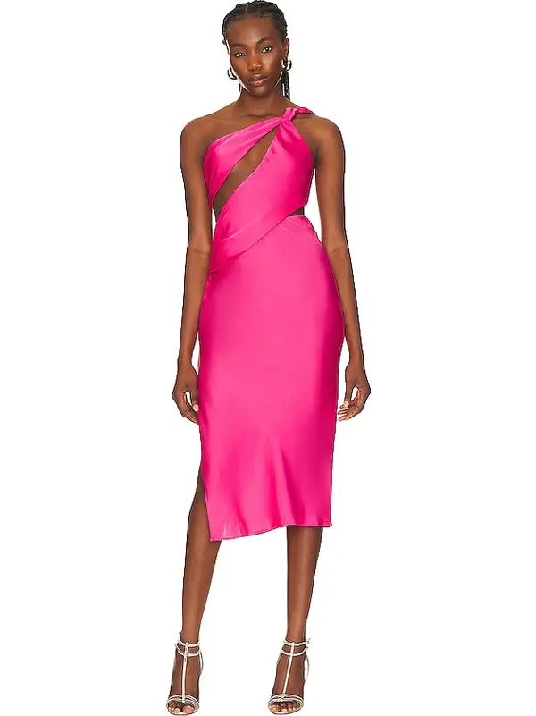 Nbd Misha Midi Dress - Hot Pink