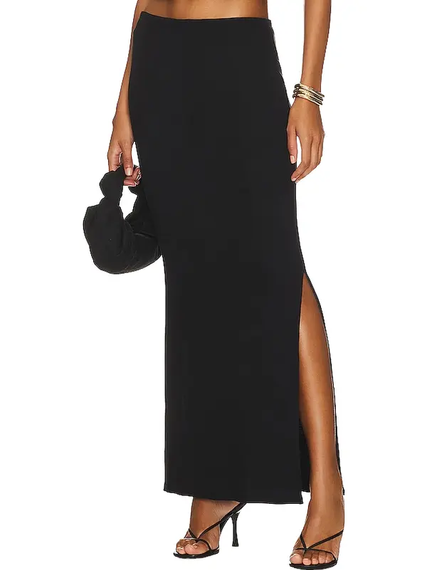 Lna Steph Ribbed Skirt - Black