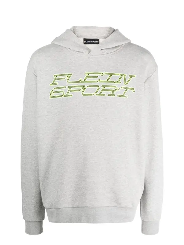 PLEIN SPORT Tiger Logo-print Hoodie - Grey