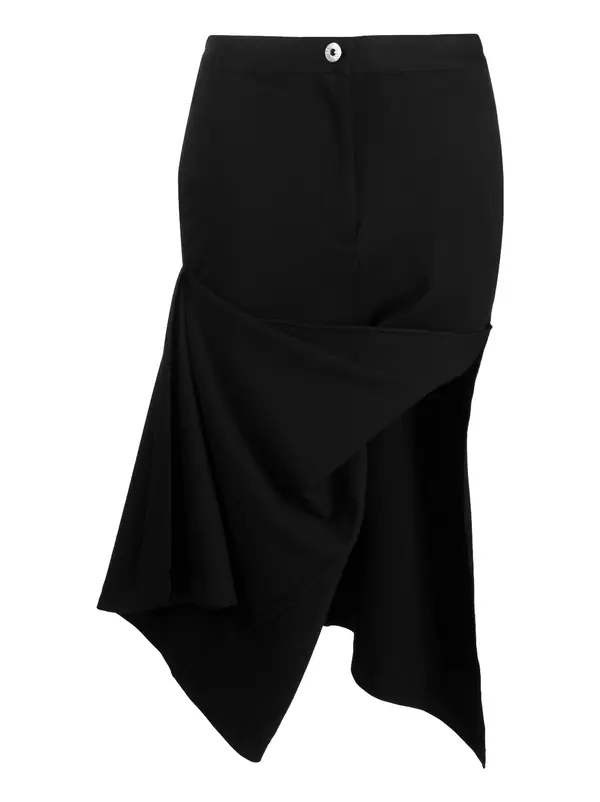 JW Anderson Asymmetric Draped Skirt - Black