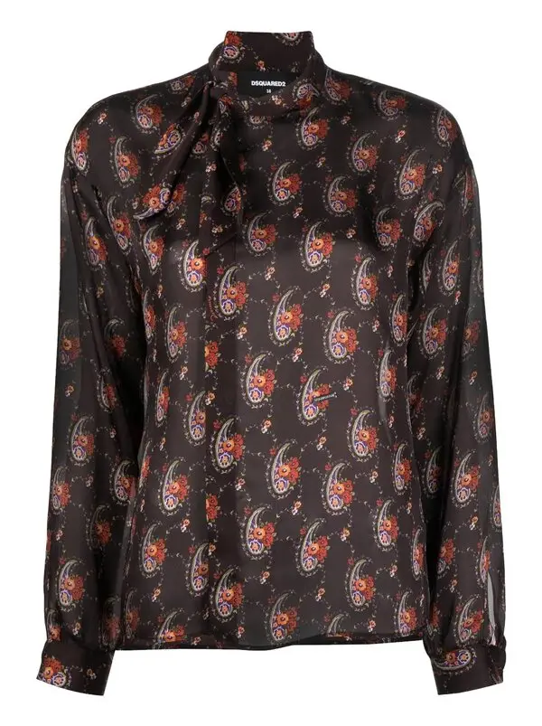 Dsquared2 Graphic Print Blouse - Brown