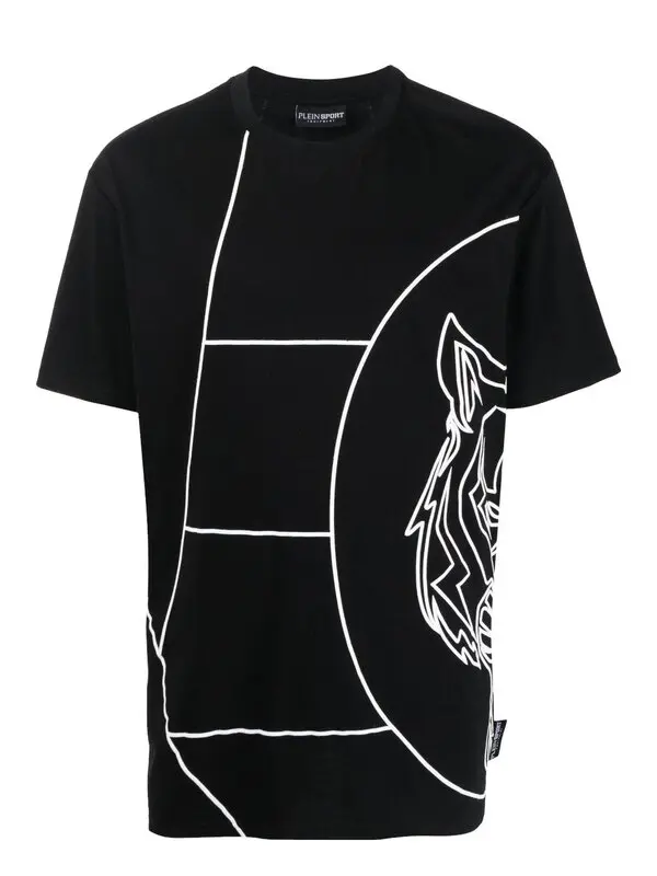 PLEIN SPORT Graphic-print Cotton T-shirt - Black