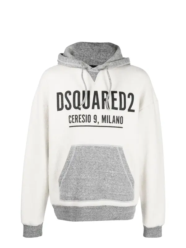 Dsquared2 Logo-print Panelled Hoodie - White