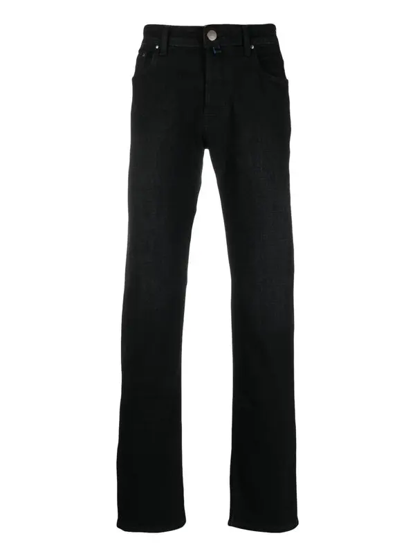 Jacob Cohen Logo-patch Straight-leg Jeans - Black