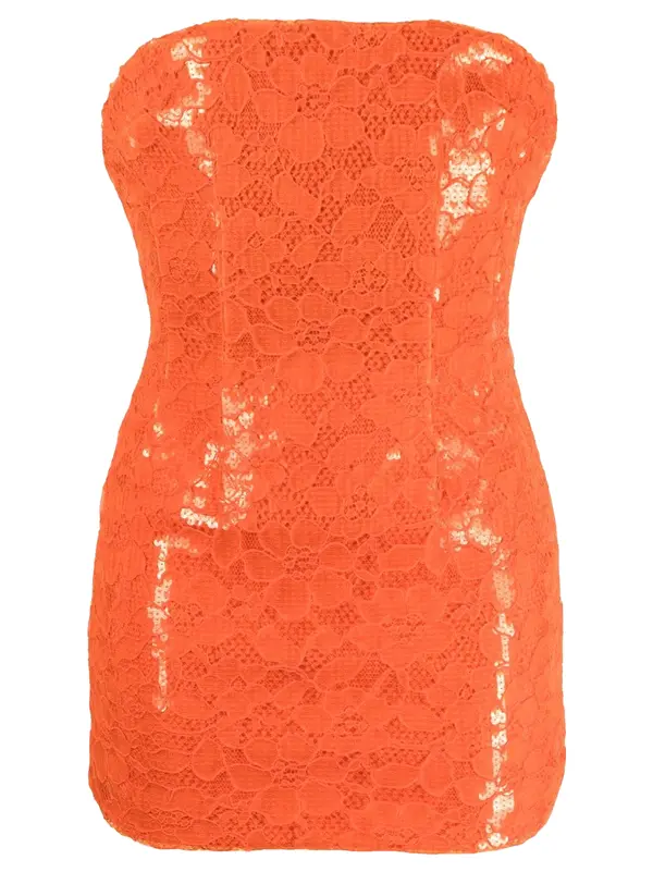 LAQUAN SMITH Floral-lace Mini Dress - Orange