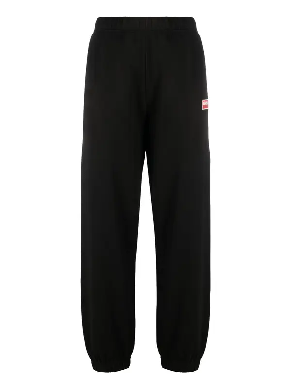 Kenzo Logo-embroidered Cotton Track Pants - Black