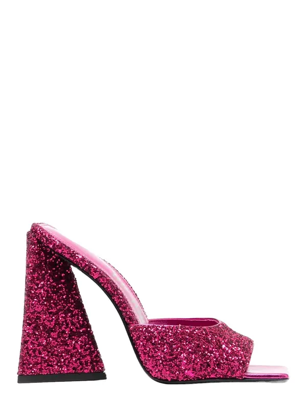 Attico Devon 115mm Glitter Mules - Pink
