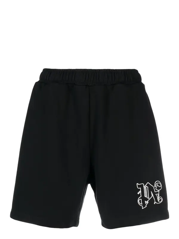 Palm Angels Hyper Monogram-print Track Shorts - Black