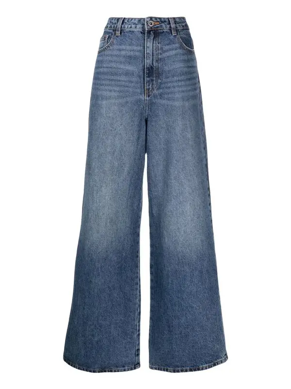 SELF-PORTRAIT Wide-leg Jeans - Blue