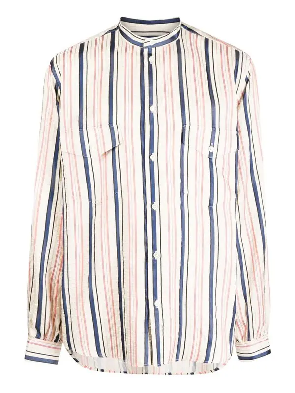 Bally Stripes-print Silk Shirt - Neutrals