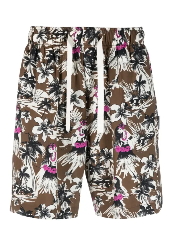Palm Angels Graphic-print Shorts - Brown