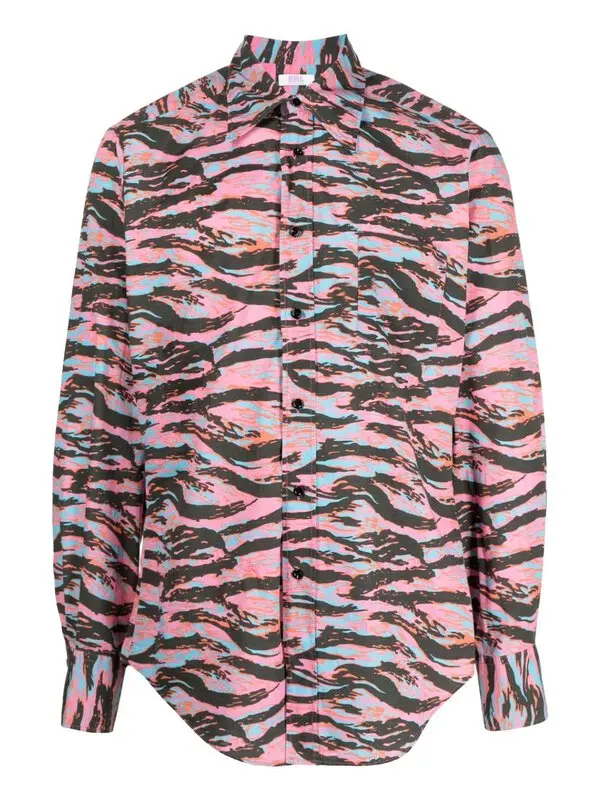 ERL Zebra-print Cotton Shirt - Pink