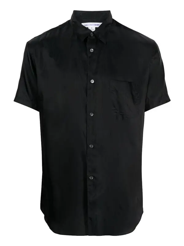 Comme Des Garçons Satin-finish Short-sleeve Shirt - Blue