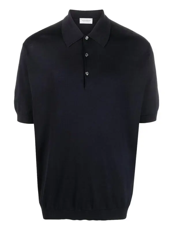 John Smedley Short-sleeve Cotton Polo Shirt - Blue