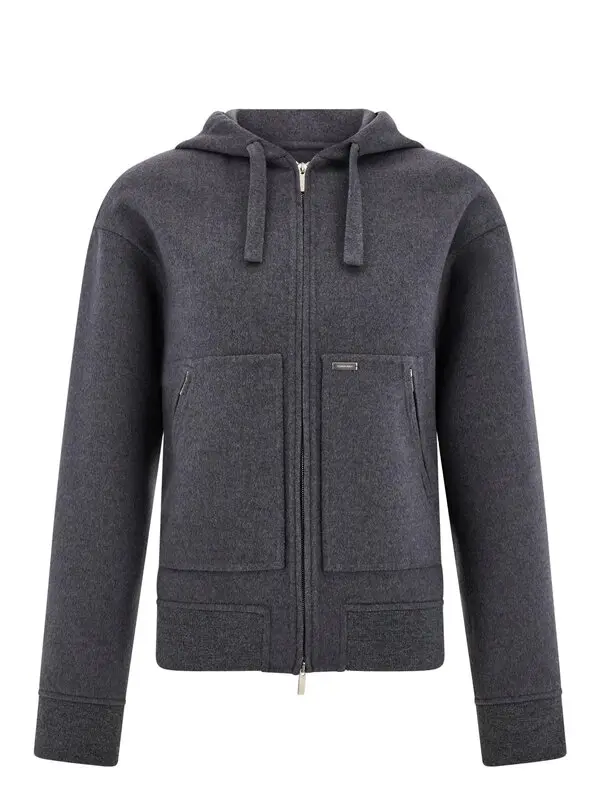 FERRAGAMO Wool And Cashmere Sports Blouson - Grey