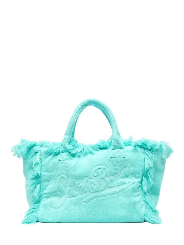 MC2 SAINT BARTH Terry Cloth Embossed Logo Vanity Bag With Fringe - Blue