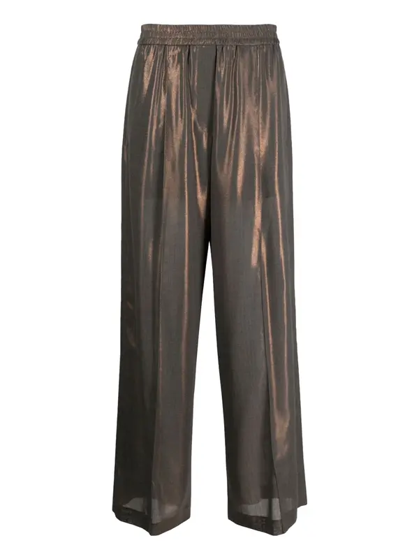 Brunello Cucinelli Wide-leg Trousers - Metallic