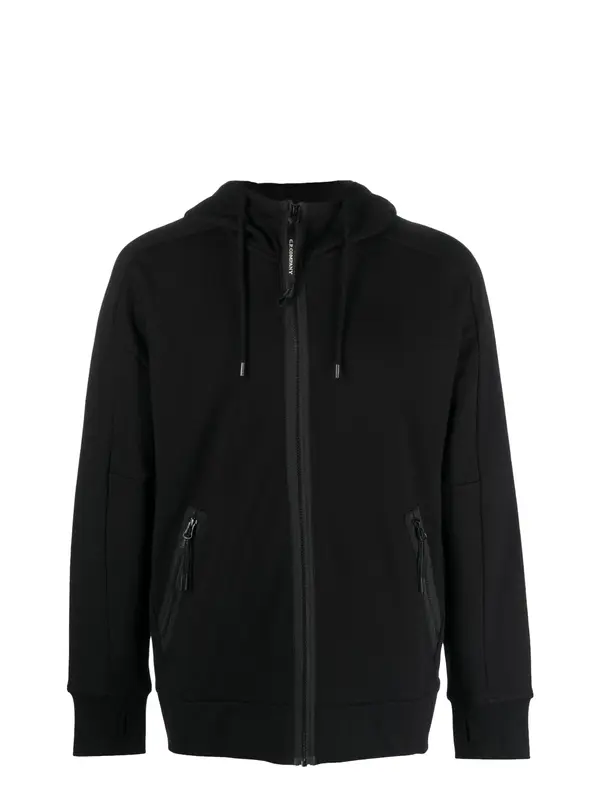 C.P. COMPANY Logo-print Cotton Hoodie - Black