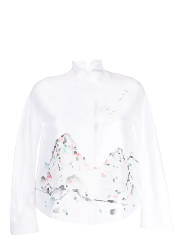 Shiatzy Chen Floral-print Jacket - White