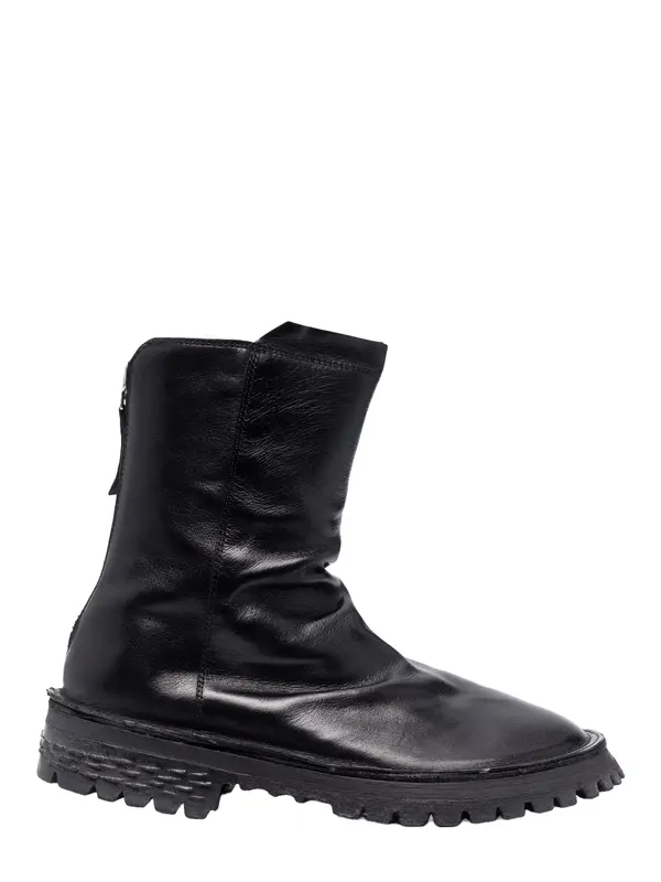 Moma Tronchetto Leather Ankle Boots - Black
