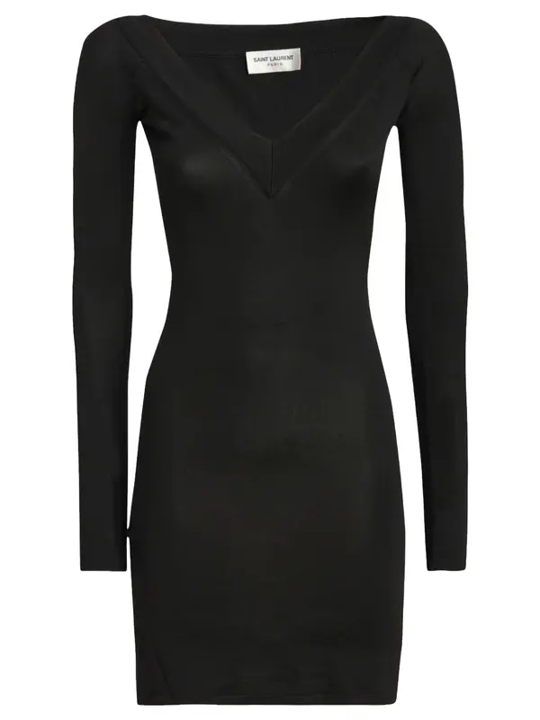 Saint Laurent Fine-knit Minidress - Black