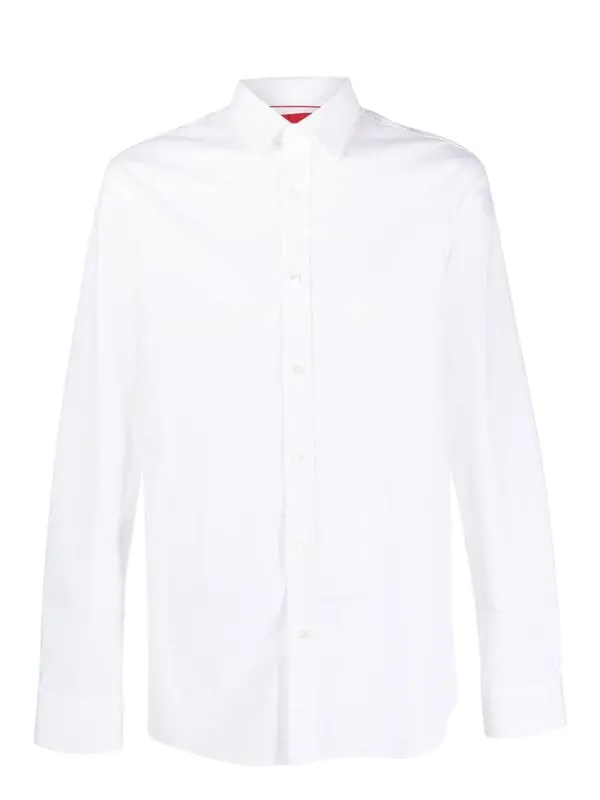 BOSS Straight-cut Cotton Shirt - White