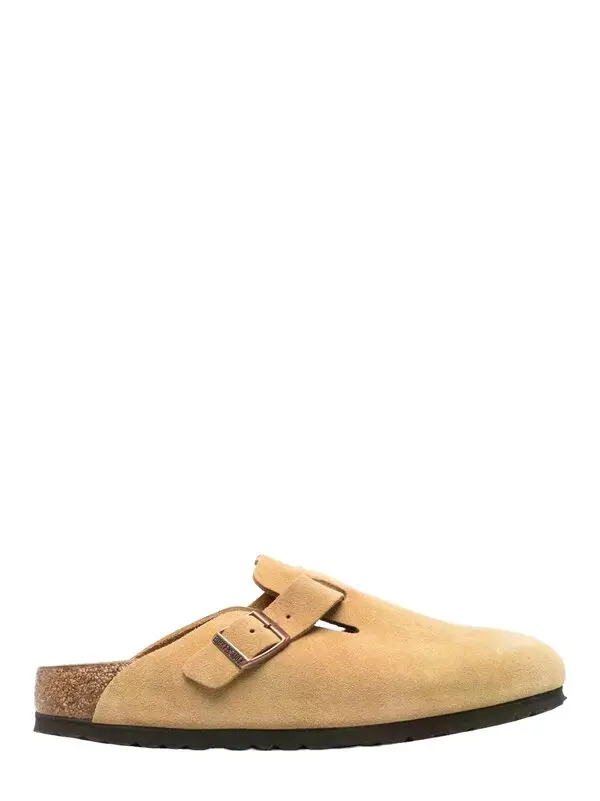 BIRKENSTOCK Boston Buckled Suede Sandals - Neutrals