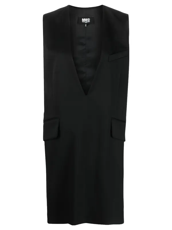 MAISON MARGIELA V-neck Sleeveless Dress - Black
