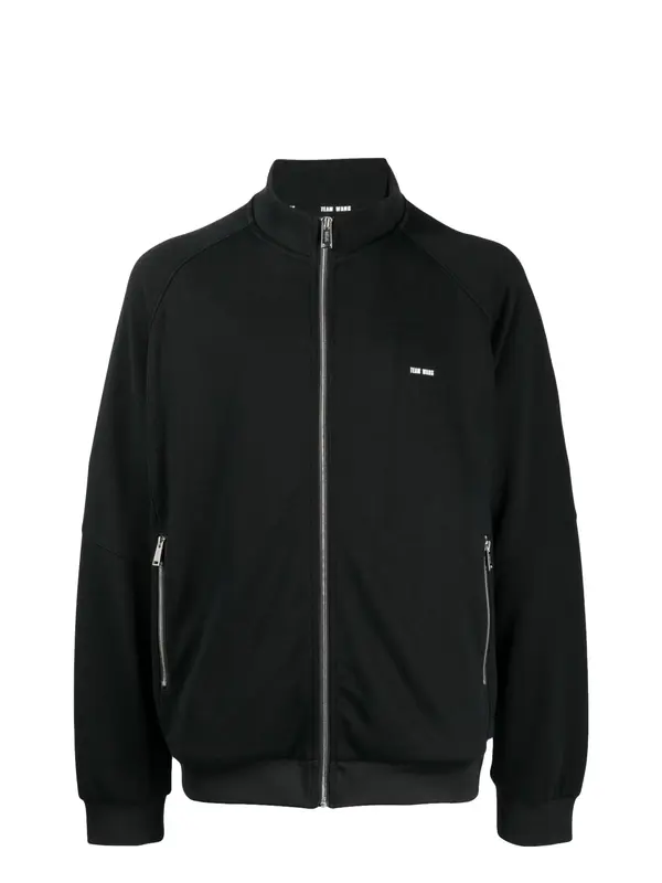 TEAM WANG DESIGN Logo-embroidered Track Jacket - Black