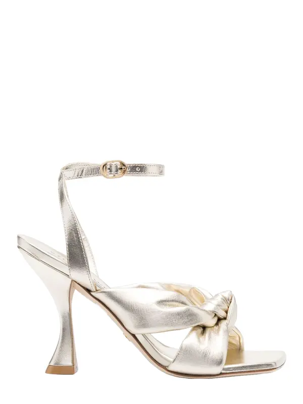 STUART WEITZMAN Playa Ankle-strap 100mm Knot Sandals - Gold
