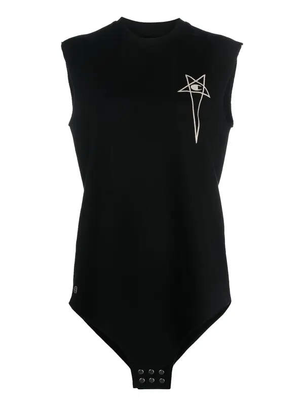 Rick Owens Logo-embroidered Tank Top - Black