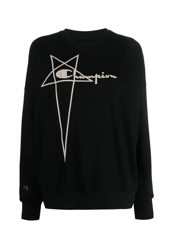 Rick Owens Logo-embroidered Sweatshirt - Black