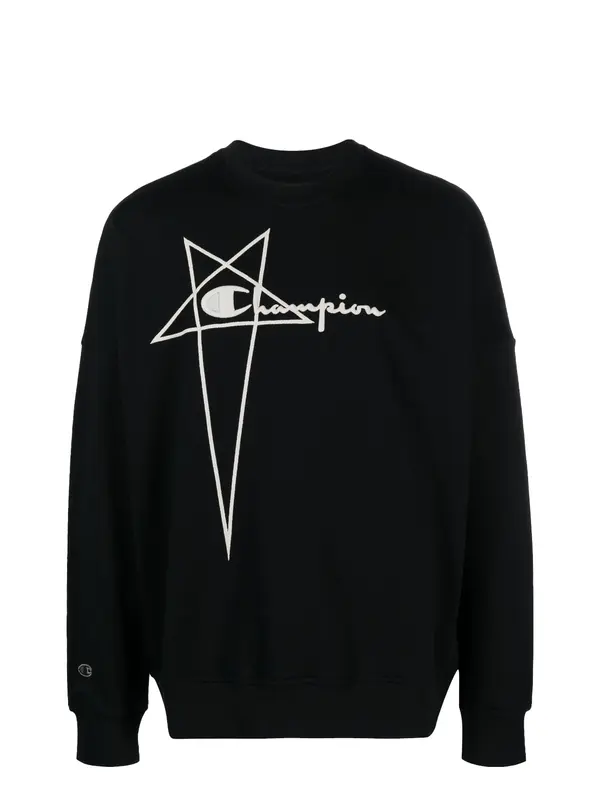 Rick Owens X Champion Logo-embroidered Sweatshirt - Black