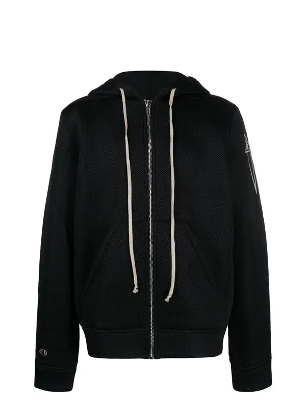 Rick Owens Logo-embroidered Mesh Jacket - Black