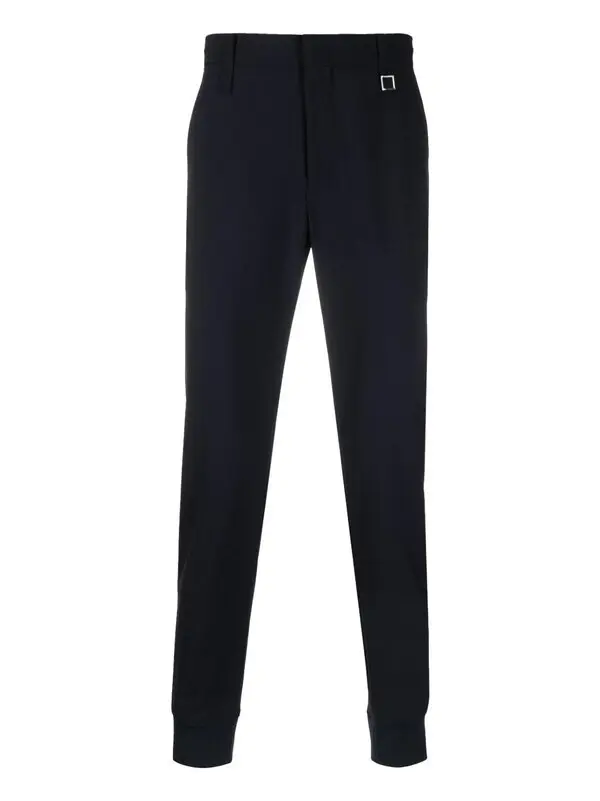 WOOYOUNGMI Logo Plaque Tailored Trousers - Blue