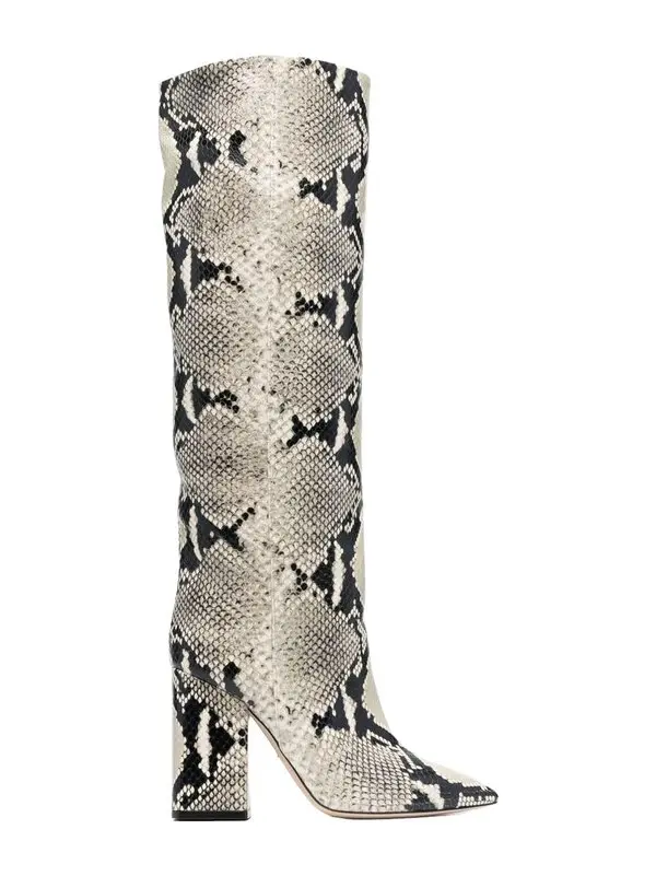 Paris Texas 120mm Python-print Boots - Neutrals
