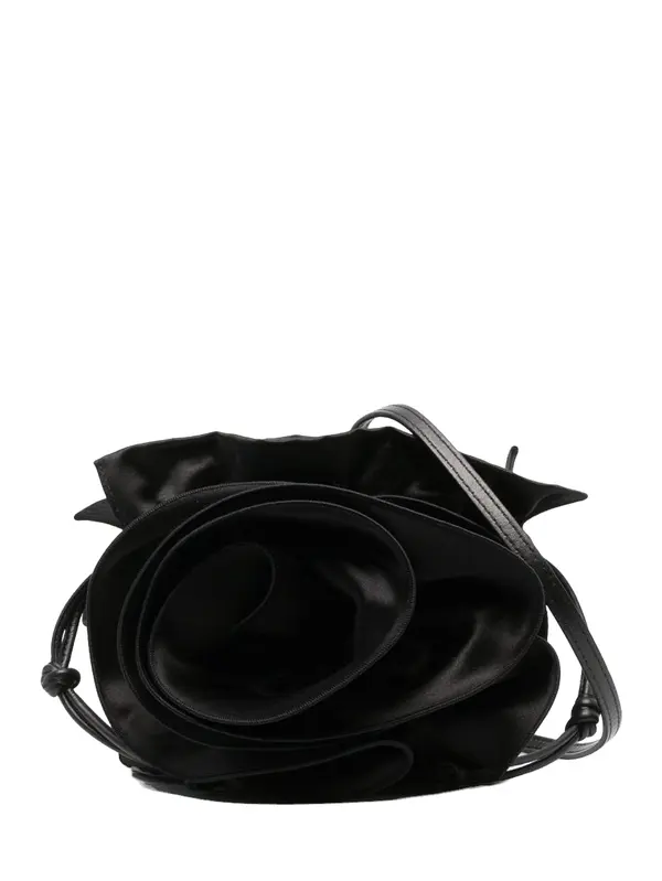 Magda Butrym Satin Flower Bucket Bag - Black