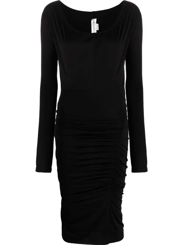 Victoria Beckham Ruched Midi Dress - Black