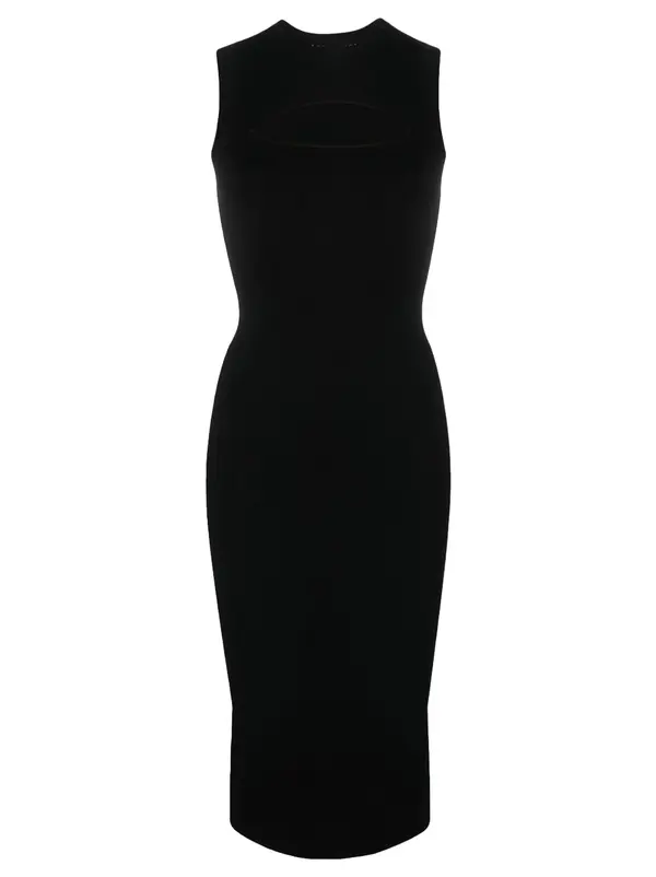 Victoria Beckham Cut-out Sleeveless Midi Dress - Black