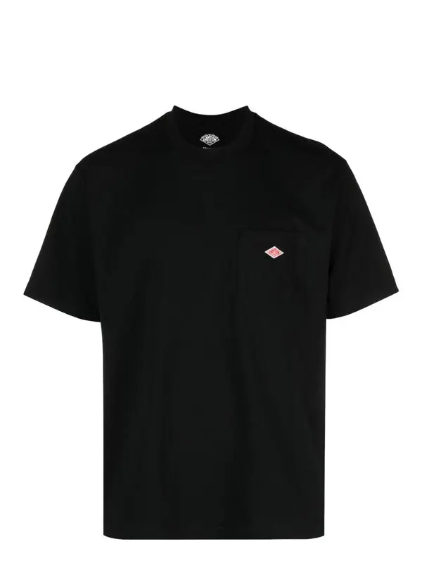 DANTON Logo-print Chest-pocket T-shirt - Black